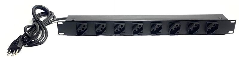 Régua/Calha de tomada rack 19" - 10A - 8 tomadas 2m - 2 metros - CTC ...