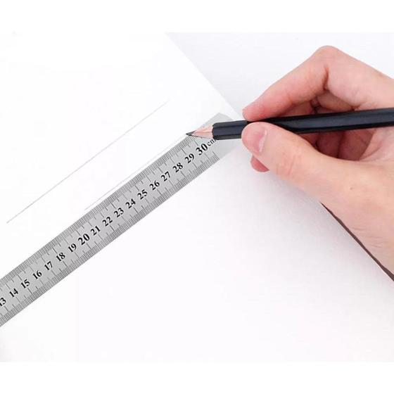 Régua de aço inox 30 cm graduado em milímetros e polegadas material ...