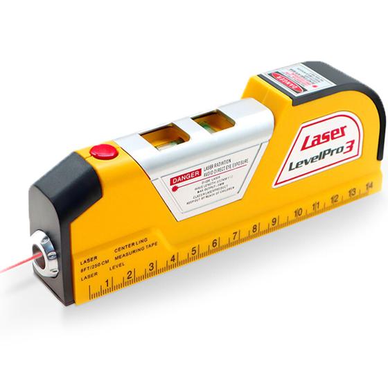 Régua de Nível á Laser 4 em 1 com Trena 250cm 04023 - LV-02 - Nível a ...