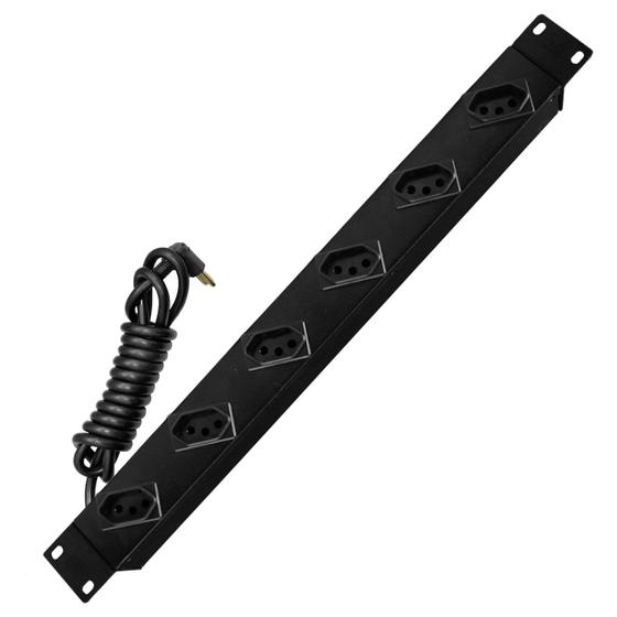 Régua de Tomadas de Energia Com 06 Saídas 10A Para Racks Padrão 19" NBR ...
