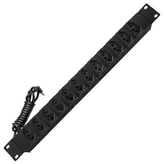 Régua de Tomadas de Energia Com 12 Saídas 20A Para Racks Padrão 19" NBR ...