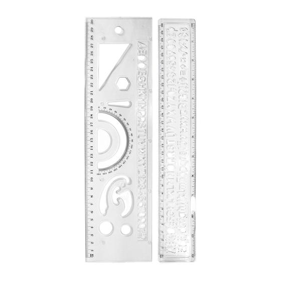 Régua e Normógrafo Win Paper 2Un. - Régua Escolar - Magazine Luiza