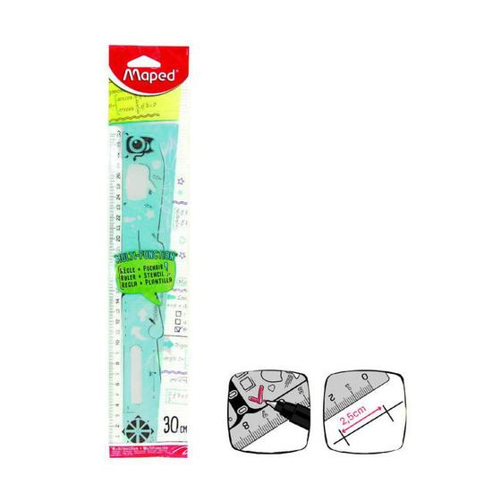 Régua Multi-Função 30 centímetros Azul Mod2 - Maped - Régua Escolar ...