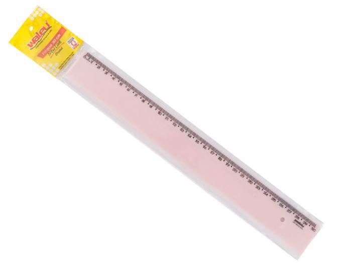 Régua Waleu New Line Rosa Pastel 30cm - Régua Escolar - Magazine Luiza