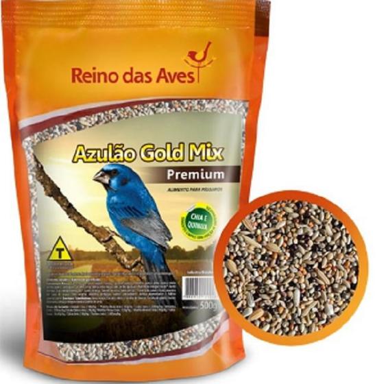 Reino Das Aves Azulao Gold Mix pacote De 500 Gr - Alpiste e Ração para ...
