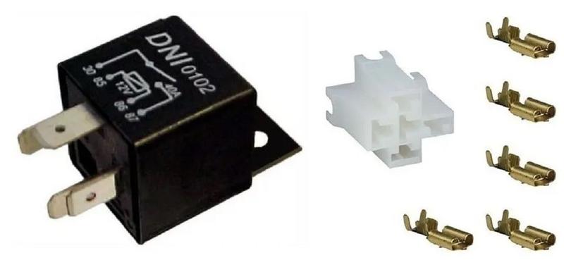 Relê Auxiliar DNI 0102 4 Pinos Universal 12v 40a + Soquete - Elétrica ...