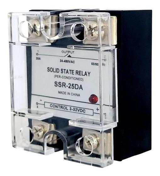 Relé De Estado Sólido 25a Controle 5-32vdc 480v Ssr-25da - AZ135 - Relé ...