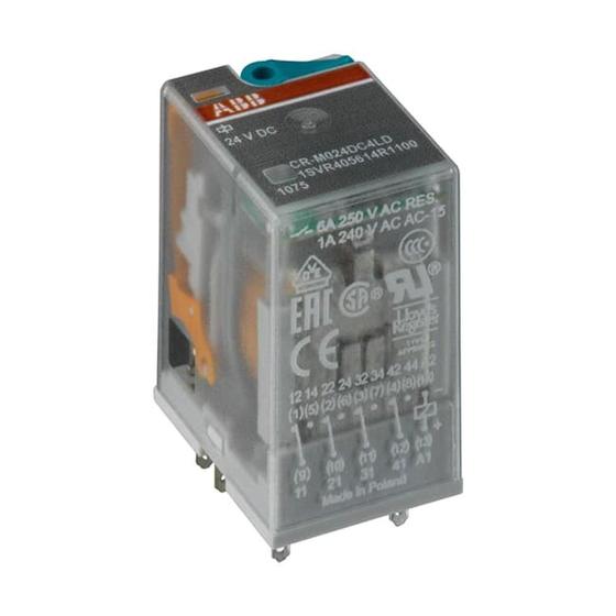 Relé de Interface 4NAF 24Vcc 6A - CR-M024DC4 - ABB - Relé - Magazine Luiza