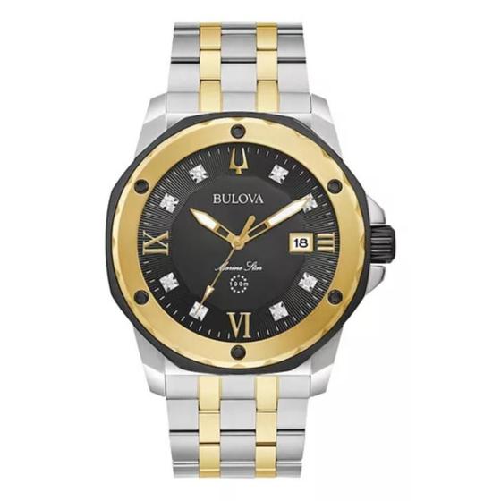Relógio Bulova Masculino Marine Star 98d175 *diamantes Cor Da Correia ...