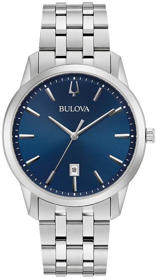 Relógio Bulova Prata Classic Quartz Mostrador Azul Marinho 96B338 ...