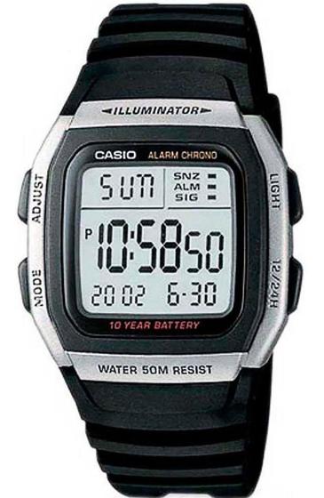 Relógio Casio Masculino Digital Illuminator Prova Dagua 50 Metros Resina Preto W-96H-1AVDF ...