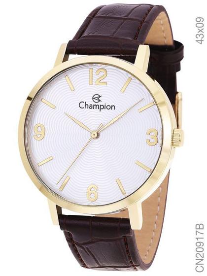 Relógio Champion Masculino Dourado Pulseira Couro CN20917B - Relógio ...