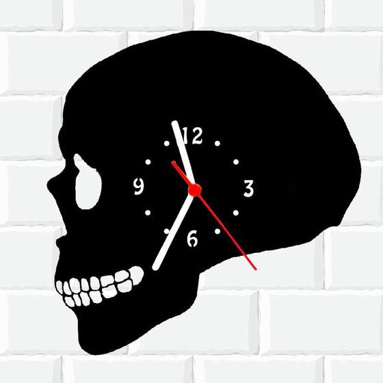 Relógio De Madeira MDF Parede Caveira Terror Horror 5 - RB Criações ...