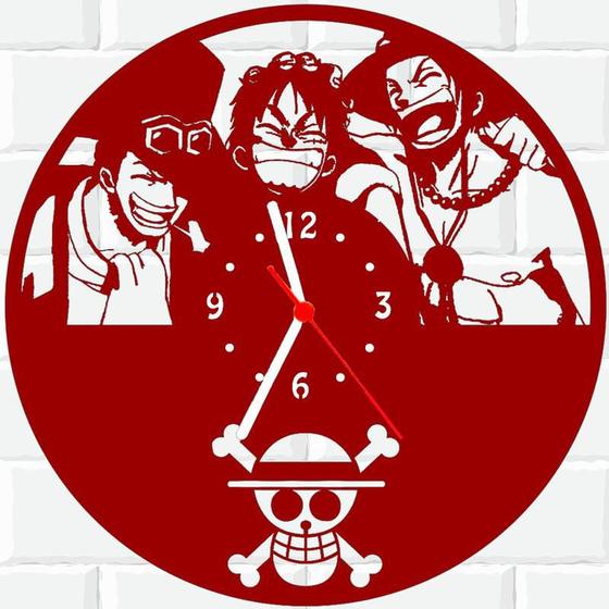Relógio De Madeira MDF Parede One Piece Manga V - RB Criações - Relógio ...