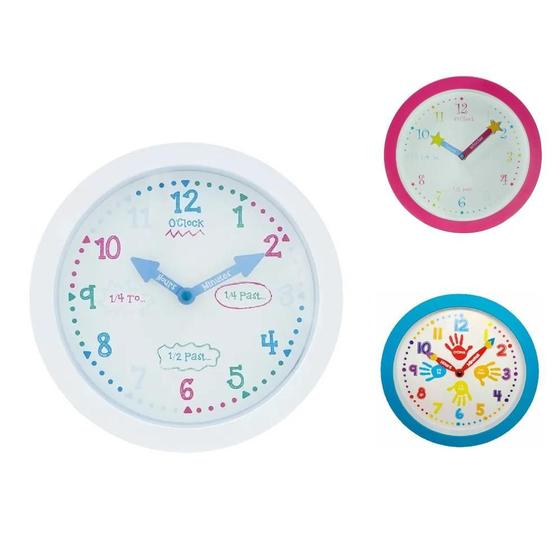 Relogio de parede infantil analogico aprendendo as horas em ingles para ...