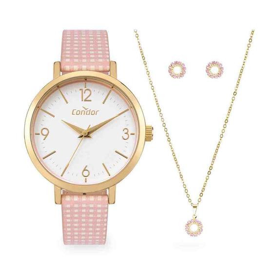 Relógio de pulso feminino rosa Condor COPC21JIJ/K5B - Kit Relógio ...