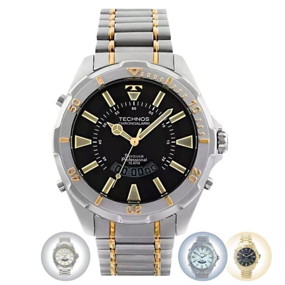 Relógio de Pulso Masculino Technos Skydiver Prova Dagua 150 Metros Analógico Digital Pulseira e ...