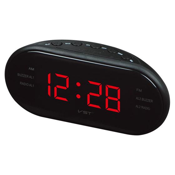 Relógio Despertador Digital Elétrico De Mesa Radio Am Fm Vst - Relógio ...