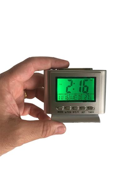 Relógio Digital de Mesa Cronômetro Data Despertador Temperatura Pilha ...