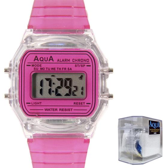 Relógio Digital Feminino e Masculino Modelo Aqua Clássico Vintage À ...