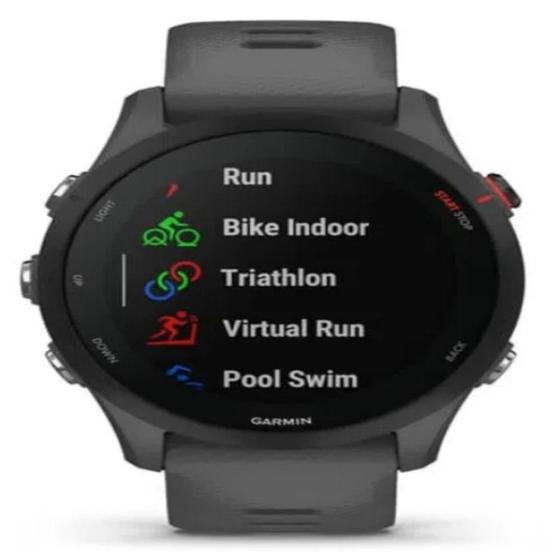 Relógio Garmin Forerunner 255 Basic Cinza com Monitor Cardíaco de Pulso ...