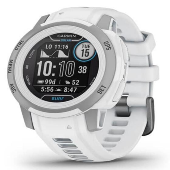 Relógio Garmin Instinct 2s Solar Surf Branco Com Monitor Cardíaco De
