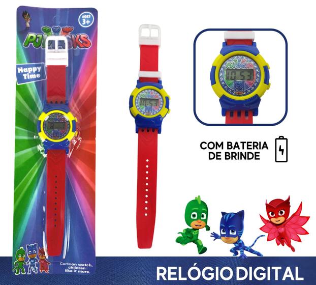 Relógio Infantil Digital Personagens PJ Masks Luz Presente - AuShop ...