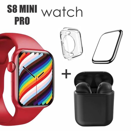 Relógio Inteligente S8 Mini Pro Vermelho Sport Watch band Metal Shell ...