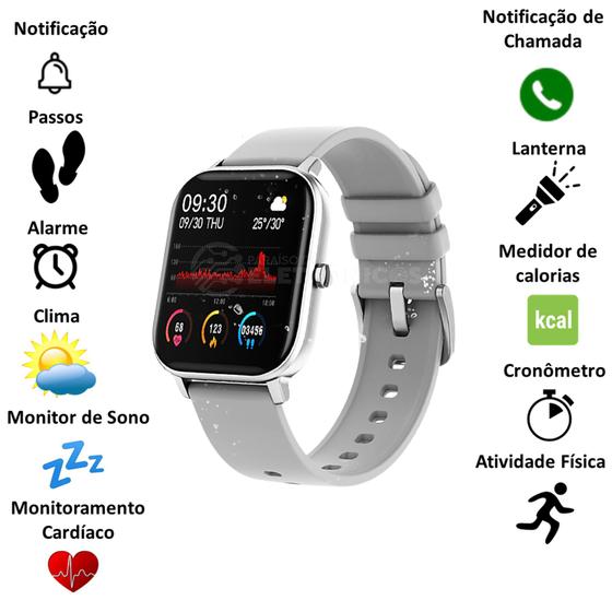 Relógio Inteligente Smartwatch Bluetooth Ip68 Medidor De Atividades ...