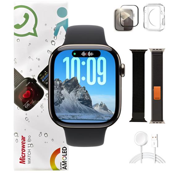 Relógio Inteligente Smartwatch Microwear W11 Pro Série 11 Tela Amoled ...