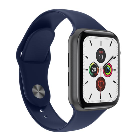 Relógio Inteligente SmartWatch T500 MAX Azul Troca Pulseira Ligações ...