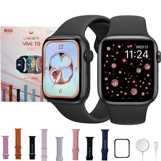 Relógio Inteligente Smartwatch W10 Mini 41mm Amoled Bluetooth C/ 8 ...