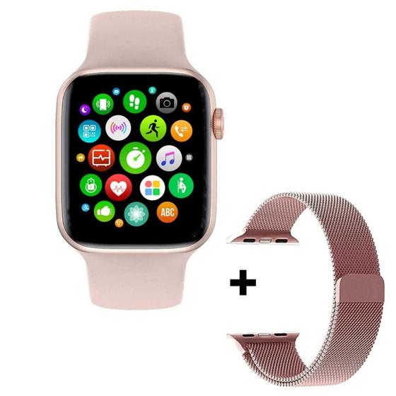 Relógio Inteligente Smartwatch W26+ PRO Tela Infinita Rosa Android iOS ...