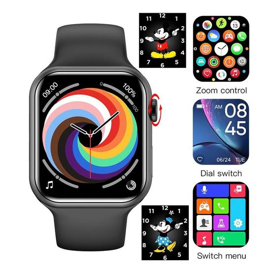 Relógio Inteligente SmartWatch W34 S Troca Pulseira Ligações Monitor ...