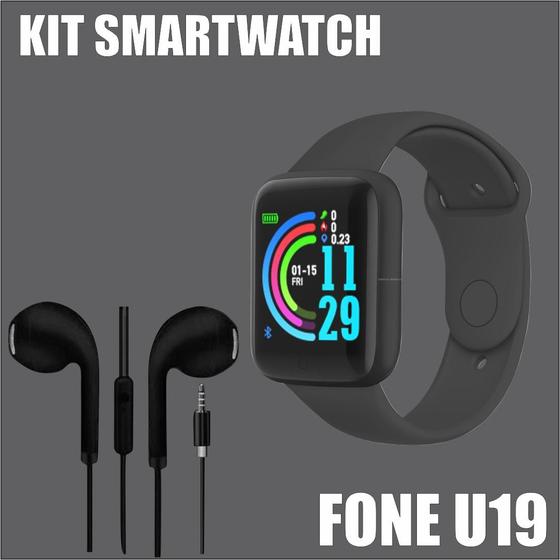 Relogio Inteligente SmartWatch Y68 Com fone de ouvido com fio Branco ...