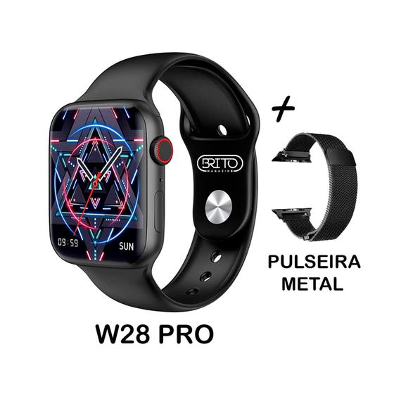Relogio Inteligente W28 Pro Smart Watch8 Android iOS + Pulseira ...