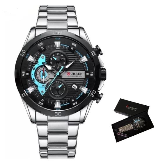 Relogio Masculino 8402 Curren Analogico Aço Inoxidavel Caixa Original ...