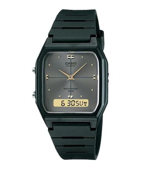 Relógio Masculino Casio Preto Borracha Vintage Ana-Digi - Relógio ...