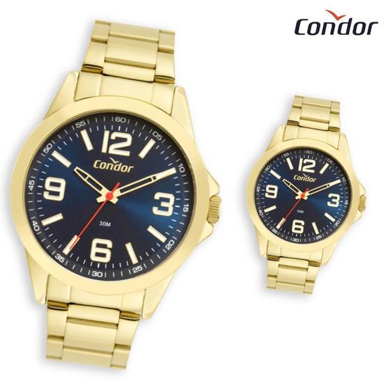 Relógio Masculino Condor Dourado Original Prova D'Água 30m - Relógio ...