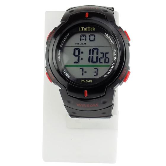 Relógio Masculino Preto Digital Prova D' Água Calendário - Itaitek ...