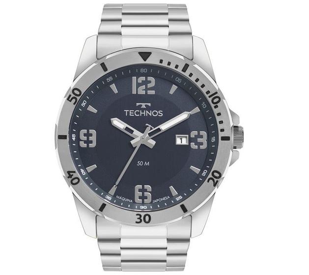 Relógio Masculino Technos Analógico Prata Militar 2115MYN/1A Calendário ...