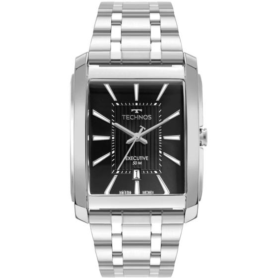 Relógio Masculino Technos Classic Executive Prata Aço Inoxidável ...