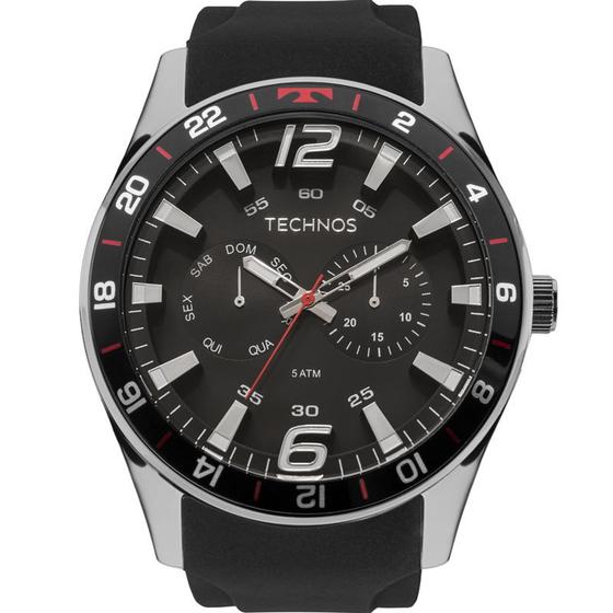 Relógio Masculino Technos Preto Analógico Multifunção 6P25BN/8P ...
