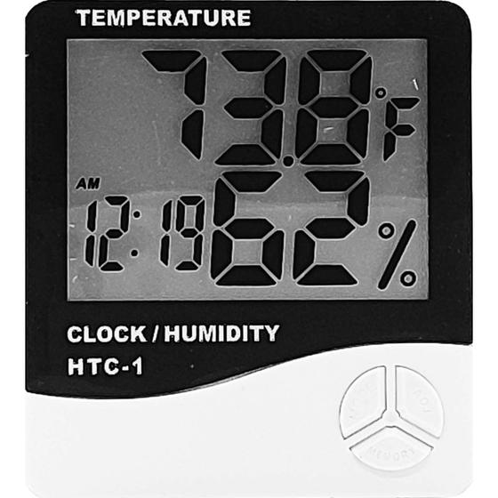 Relógio Medidor De Temperatura Digital Humidade De Mesa Termo ...