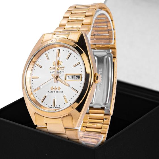Relógio Orient Original Masculino Dourado Social Branco - Relógio ...