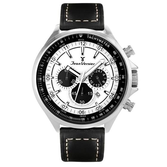 Relógio Pulso Jean Vernier Masculino Couro Preto JV01373 - Relógio ...