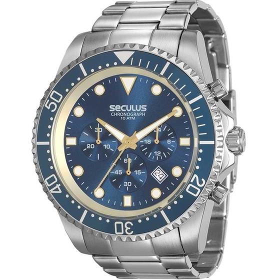 Relógio Seculus Masculino Prata Chronograph 13024G0SVNA3 Analógico 10 ...