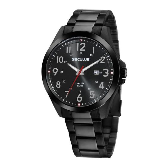 Relógio Seculus Masculino Ref: 44098gpsvpa3 Casual Black - Relógio ...