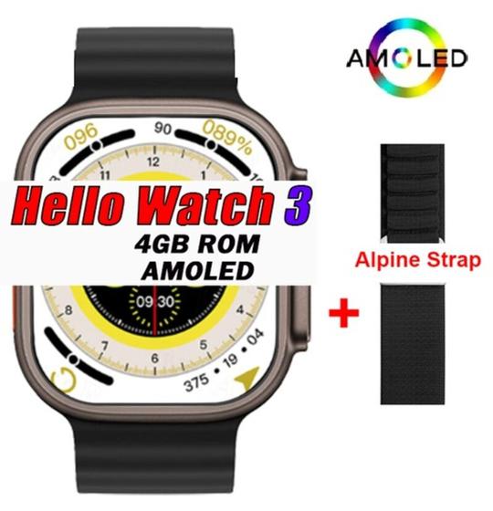 Relogio Smartwatch Hello Watch 3 Ultra 49mm Tela Amoled Memoria 4gb ...