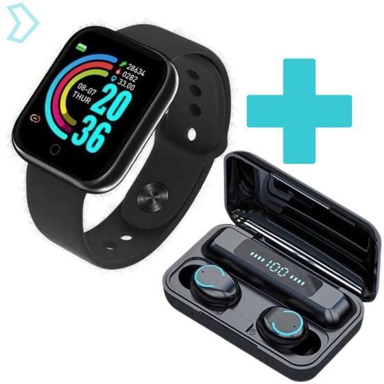 Relógio Smartwatch Inteligente Shock + Fone De Ouvido Sem Fio Bluetooth ...
